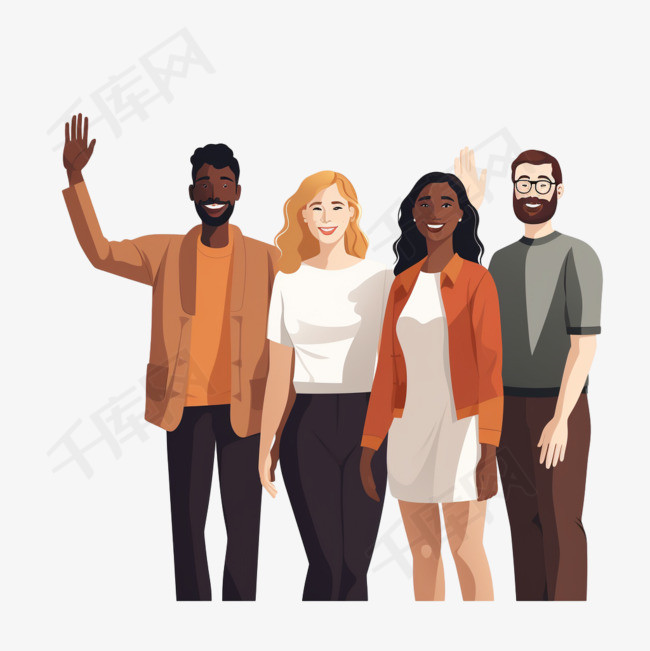 不同种族的人都在做支持的手势素材图片免费下载-千库网