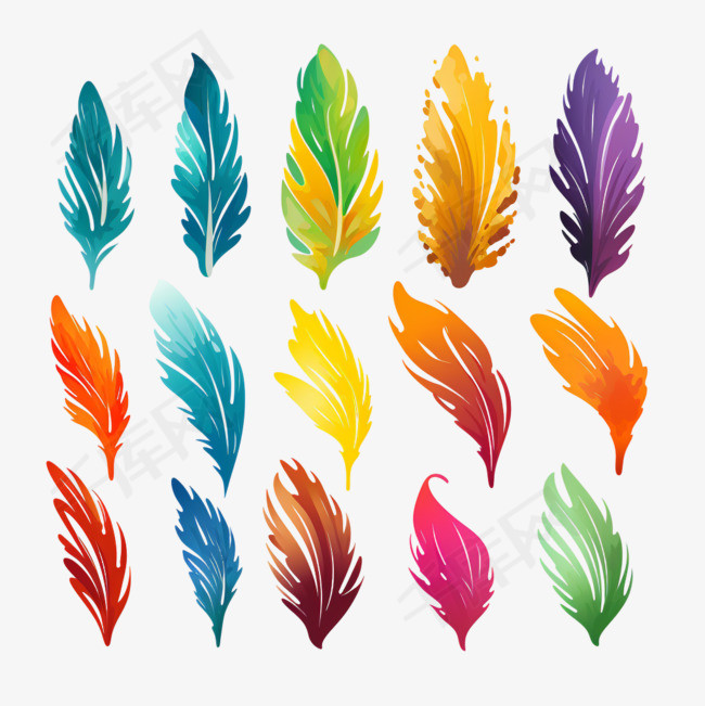 彩色画笔笔画收藏素材图片免费下载-千库网