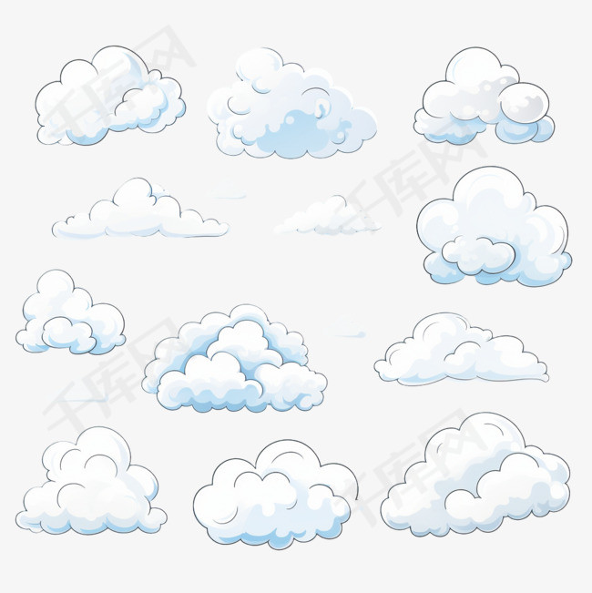 卡通云系列素材图片免费下载-千库网