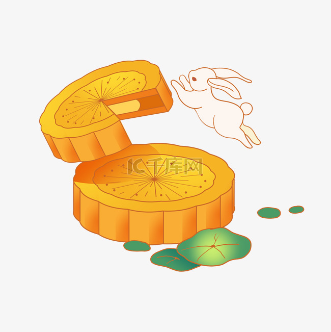 国潮中秋中秋节玉兔月饼素材图片免费下载-千库网