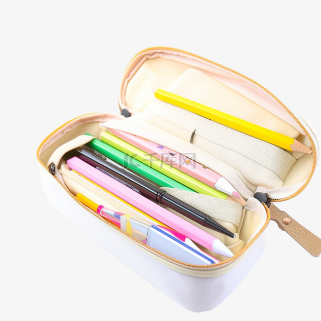 手绘元素学习工具笔袋笔盒素材图片免费下载-千库网