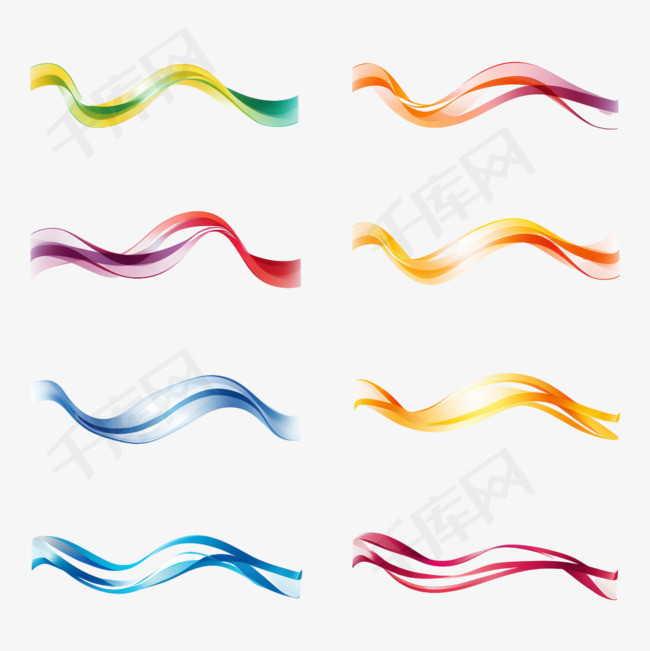 彩色丝带线条系列素材图片免费下载-千库网