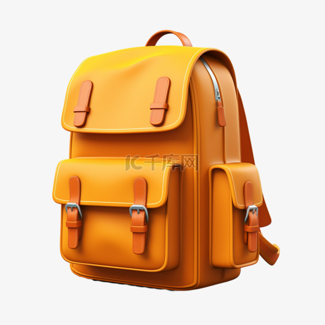 书包黄色学生卡通免扣元素装饰素材图片免费下载-千库网