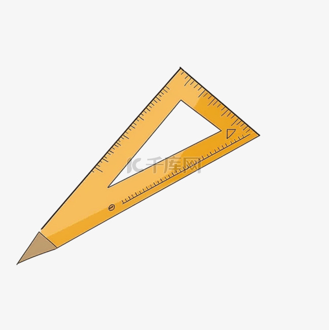 学习工具三角尺简笔画元素素材图片免费下载-千库网