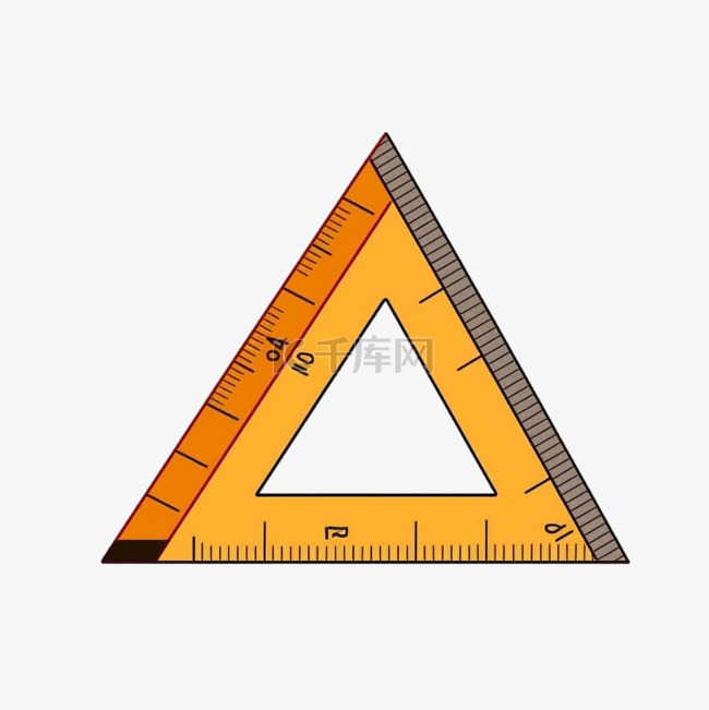 简笔画学习工具元素三角尺素材图片免费下载-千库网
