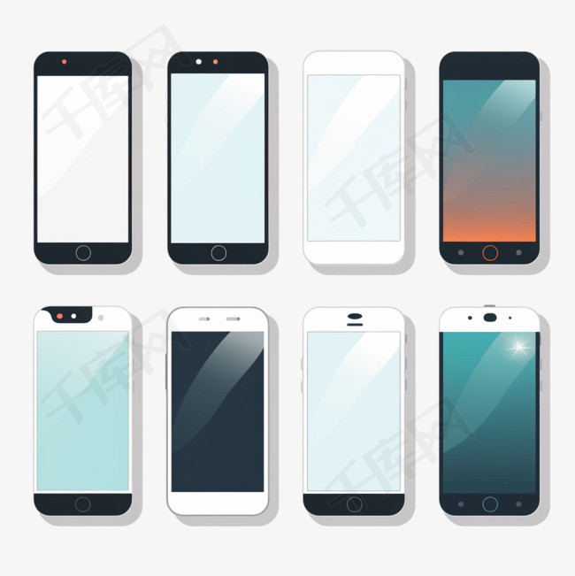 不同视角下的平面设计手机1素材图片免费下载-千库网