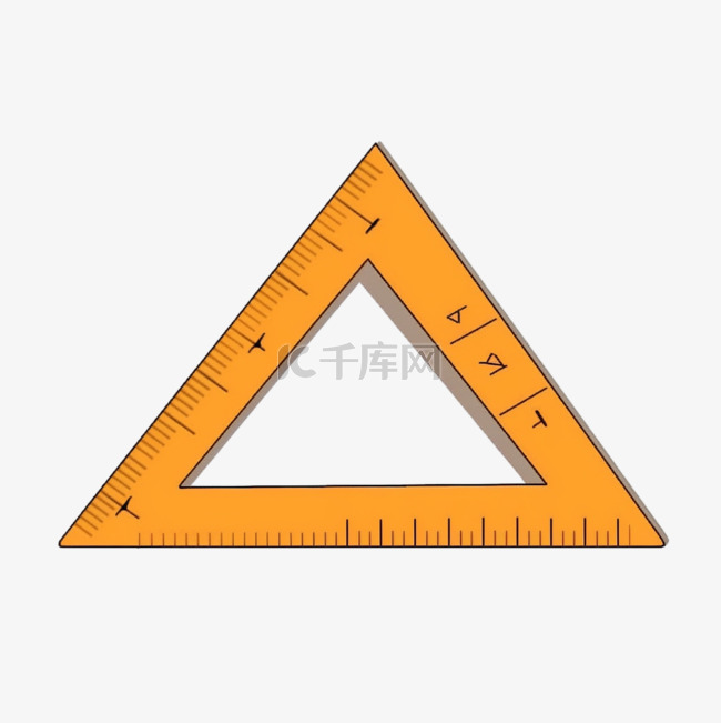 学习工具三角尺元素手绘素材图片免费下载-千库网