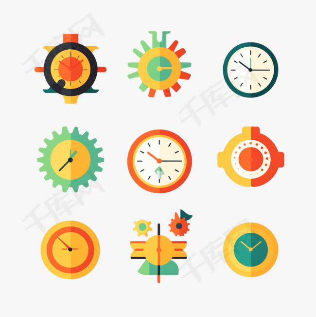 平面设计时间标志包素材图片免费下载-千库网