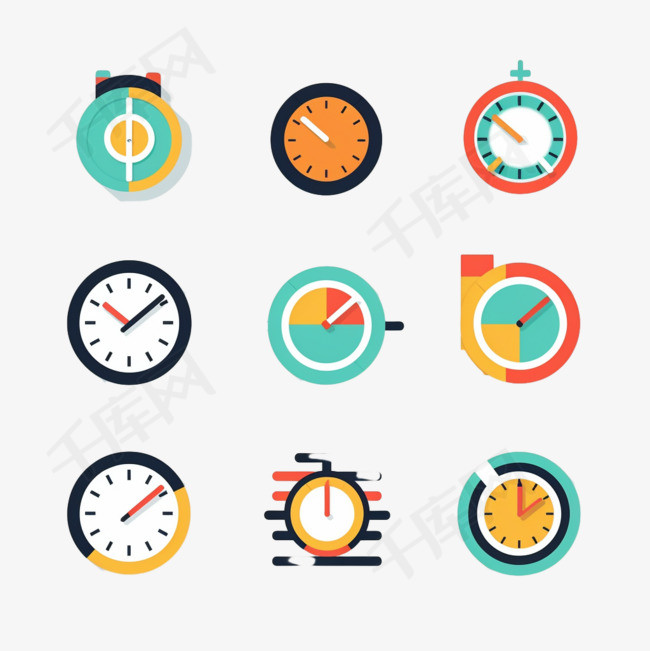 平面设计时间标志包素材图片免费下载-千库网