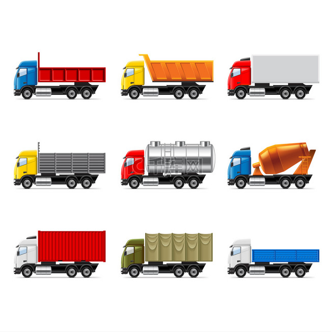 卡车图标矢量集素材图片免费下载-千库网