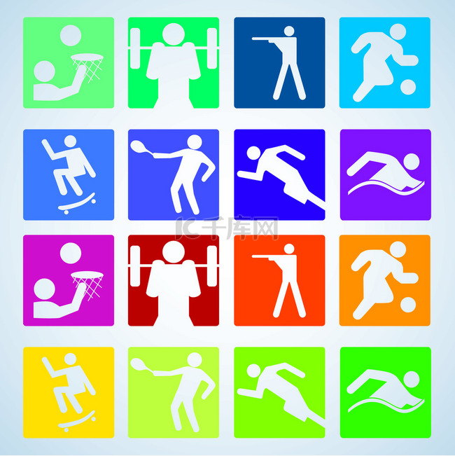 体育组。不同的运动的球员。矢量图.素材图片免费下载-千库网