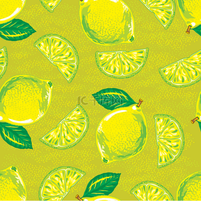 seamless pattern of yellow lemons素材图片免费下载-千库网