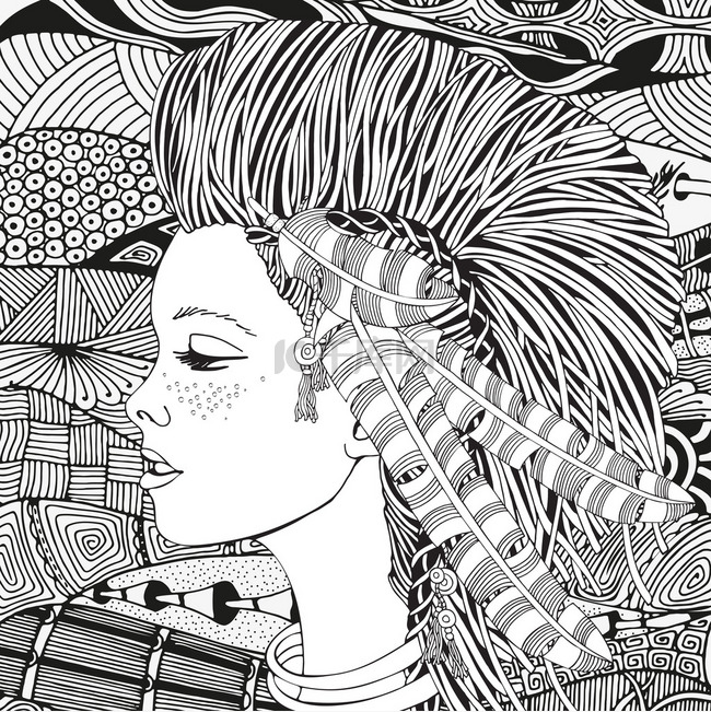 Young beautiful girl design elements素材图片免费下载-千库网