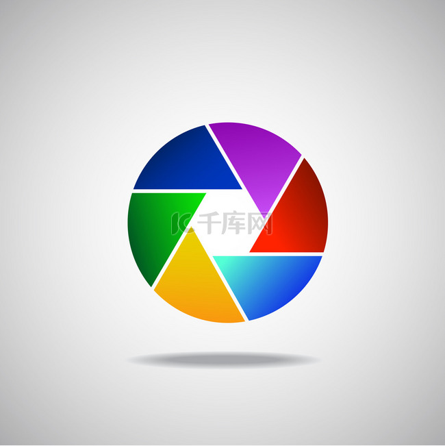 Colorful camera shutter, isolated on white background. Vector ...