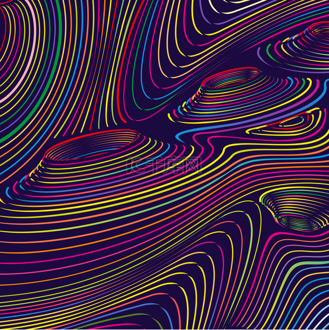 Wavy color line abstract vector background素材图片免费下载-千库网