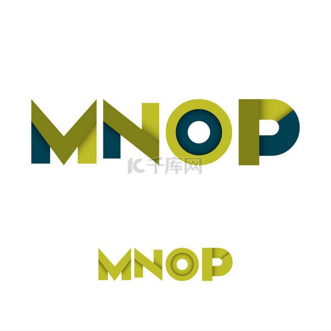 M N O P 现代彩色分层的字体或字母表素材图片免费下载-千库网