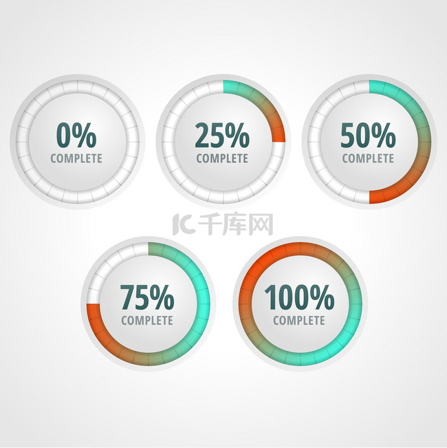 Vector progress bars for website and applications. Infographic elements ...