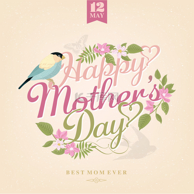 母亲节快乐贺卡素材图片免费下载-千库网