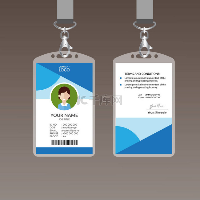 Elegant ID Card Design Template素材图片免费下载-千库网