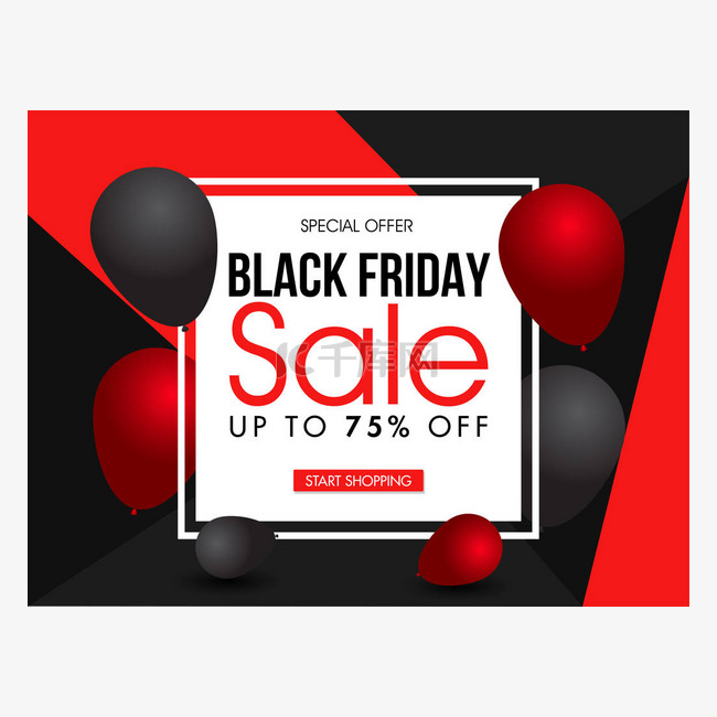Black Friday Sale banner or poster design with 75% discount offe素材图片免费 ...