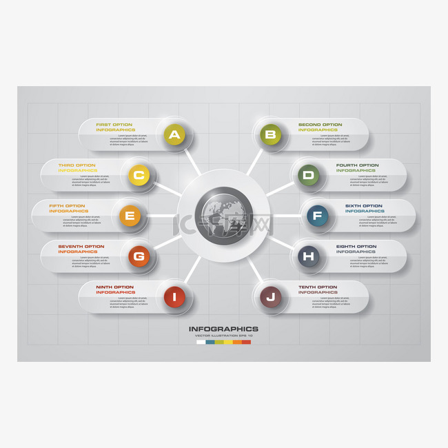 Design template and business concept with 10 options素材图片免费下载-千库网
