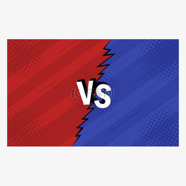 Concept VS. Versus. Fight, red and blue retro backgrounds comics style ...