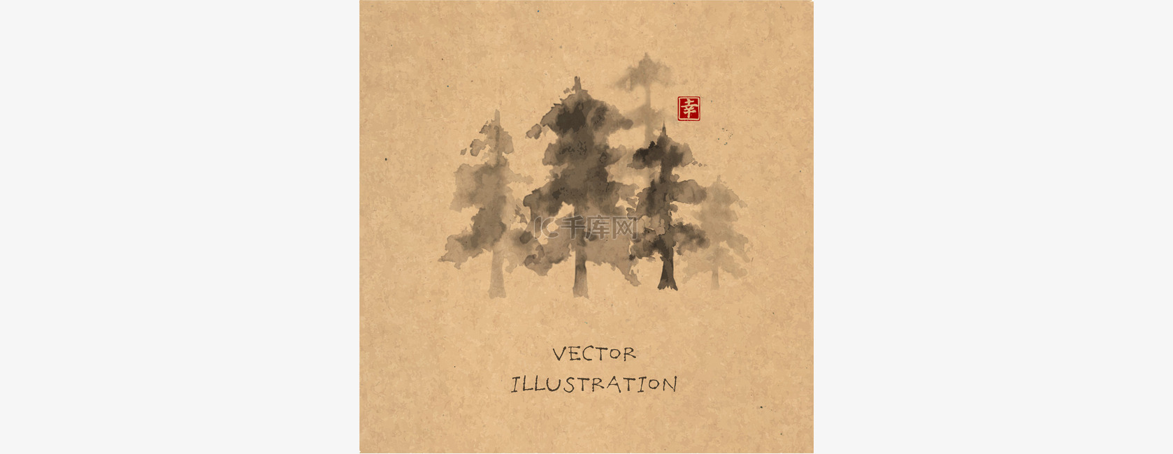 Forest trees in Japanese style素材图片免费下载-千库网