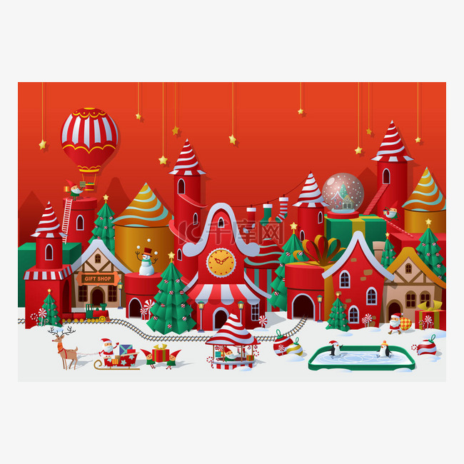 圣诞佳节冬季仙境素材图片免费下载-千库网