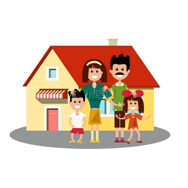 家庭图标与幸福的家素材图片免费下载-千库网