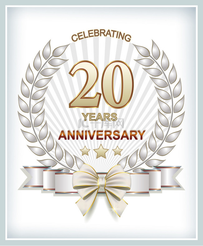 周年纪念卡 20 年素材图片免费下载-千库网