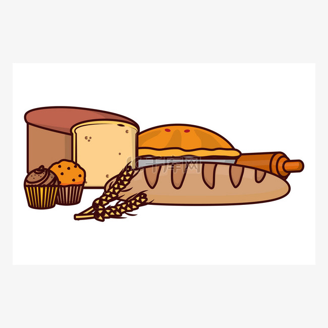 bakery food cartoon素材图片免费下载-千库网
