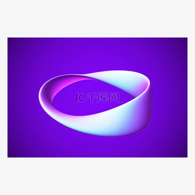 3D蓝色莫比乌斯带隔离在蓝色背景。永恒的概念，无尽和无限的收入。Moebius磁带的矢量图解-抽象无限符号.素材图片免费下载-千库网