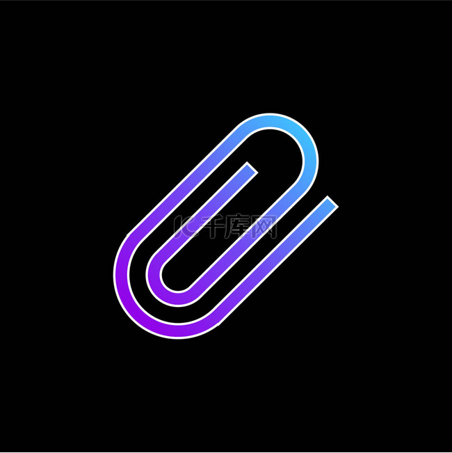 附加Paperclip符号蓝色渐变向量图标素材图片免费下载-千库网