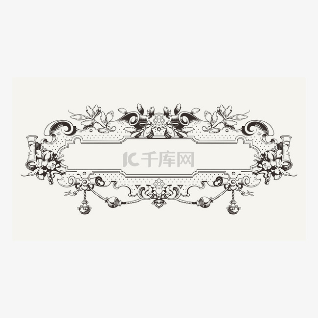 高华丽复古水平横幅素材图片免费下载-千库网
