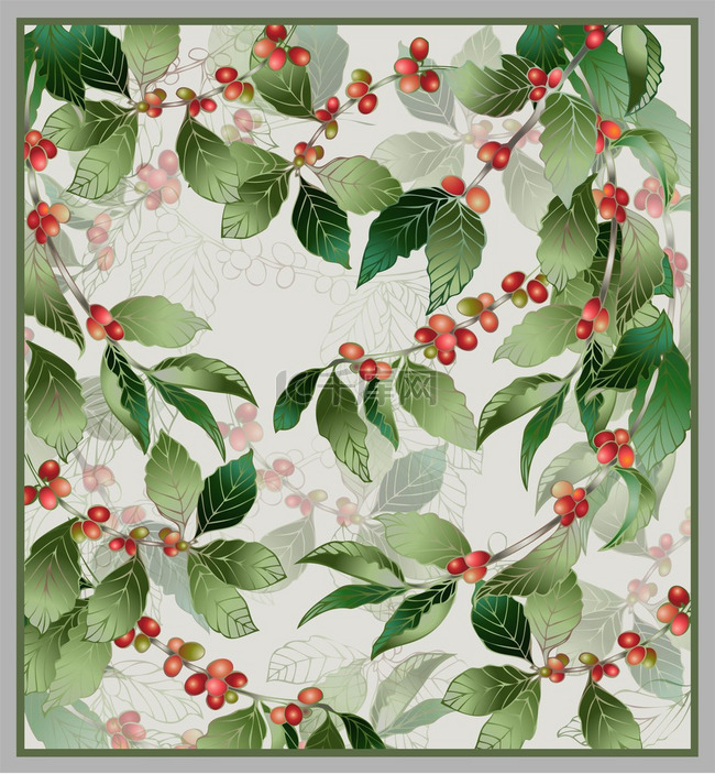 咖啡树的例证。咖啡树的贺卡。菜单.素材图片免费下载-千库网