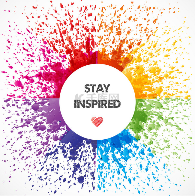 With bright rainbow splashes素材图片免费下载-千库网