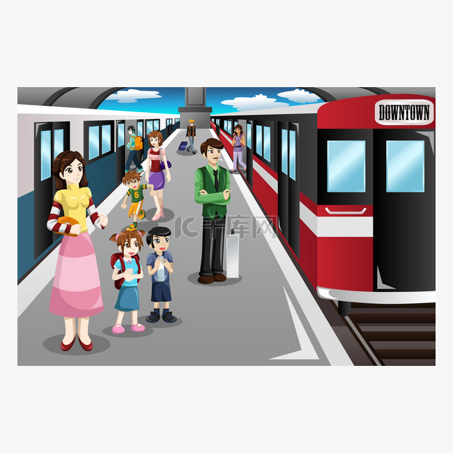 People waiting in a train station素材图片免费下载-千库网
