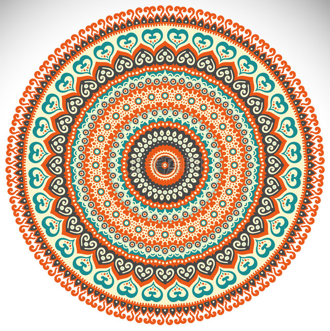 Round ornament in ethnic style素材图片免费下载-千库网