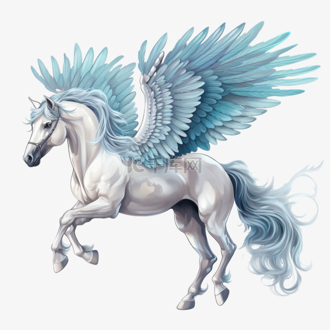 天马翅膀白色神话元素立体免扣图案素材图片免费下载-千库网