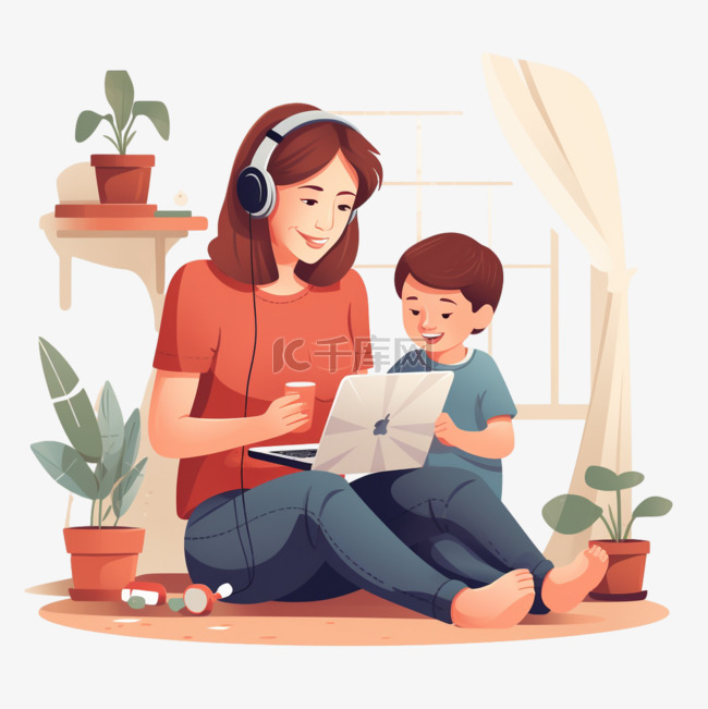 亲子卡通教育元素立体免扣图案素材图片免费下载-千库网