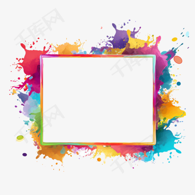 空的彩色边框横幅模板素材图片免费下载-千库网