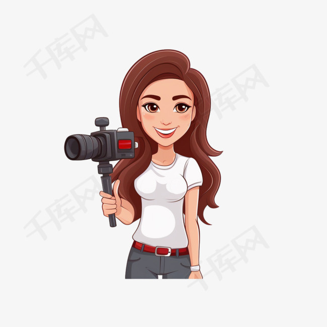 制作 vlog 的少女素材图片免费下载-千库网