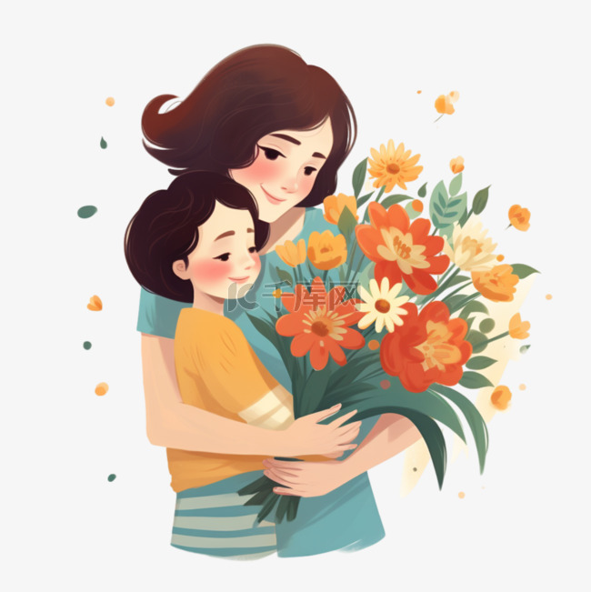 老师教导感恩感恩父母人物扁平插画素材图片免费下载-千库网