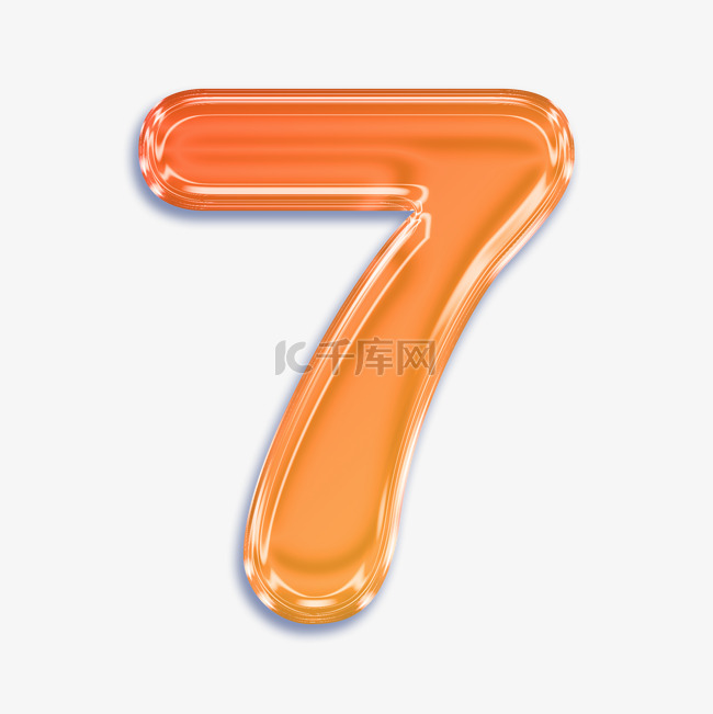 立体玻璃质感数字7素材图片免费下载-千库网