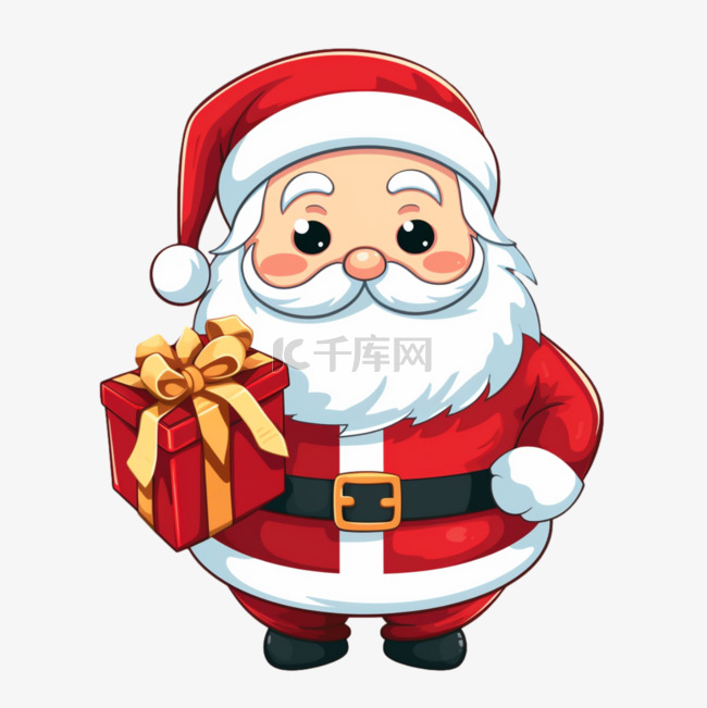 圣诞老人可爱卡通插画元素素材图片免费下载-千库网