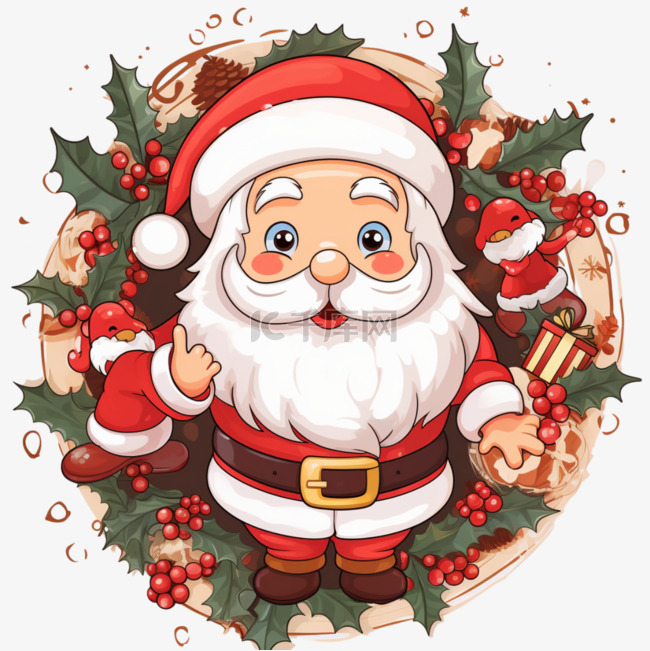 圣诞节圣诞老人卡通插画免抠元素素材图片免费下载-千库网