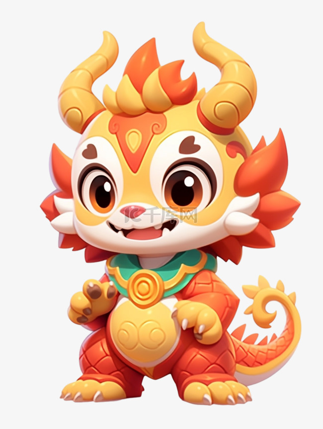 龙年卡通可爱龙形象元素素材图片免费下载-千库网