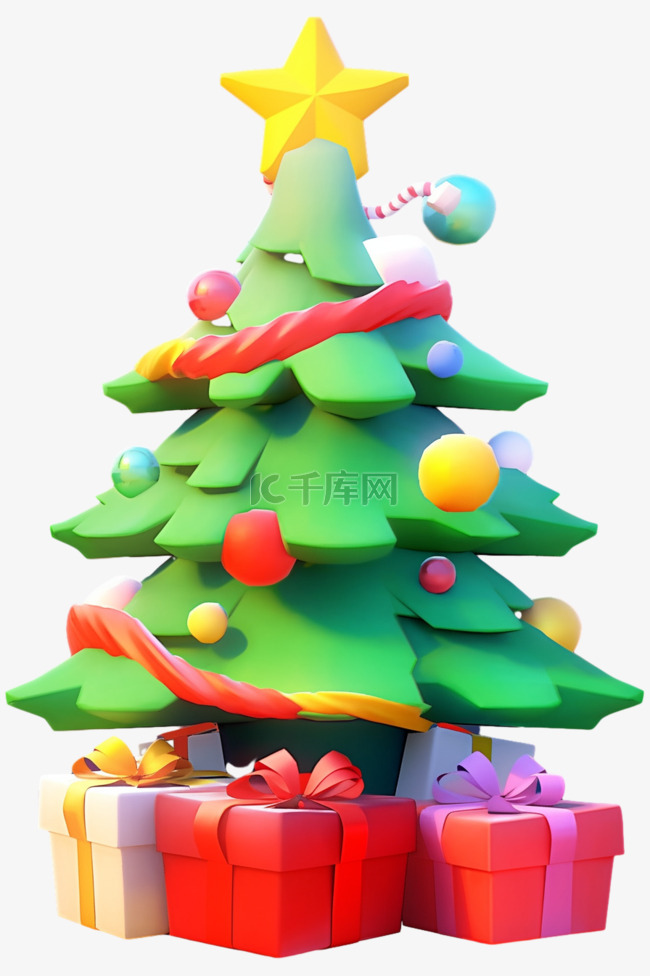 绿色圣诞树圣诞节3d免抠元素素材图片免费下载-千库网