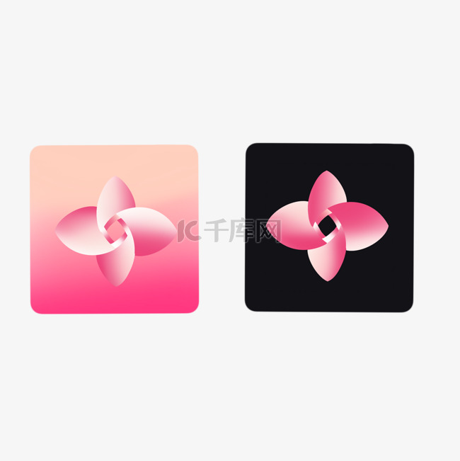粉色花瓣APP小程序LOGO启动图标素材图片免费下载-千库网