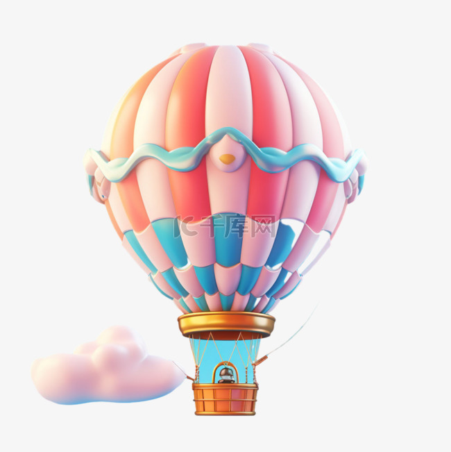 ai绘画彩色热气球元素立体免扣图案素材图片免费下载-千库网